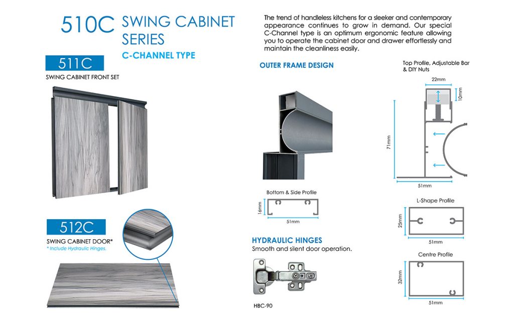 Aluminium Cabinet Swing Unit For Kitchen & Toilet - Vitally