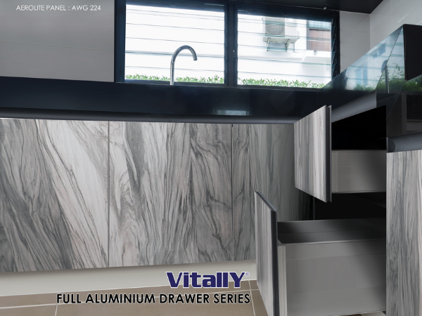 Full Aluminium Drawer Series System - Vitally Sdn Bhd