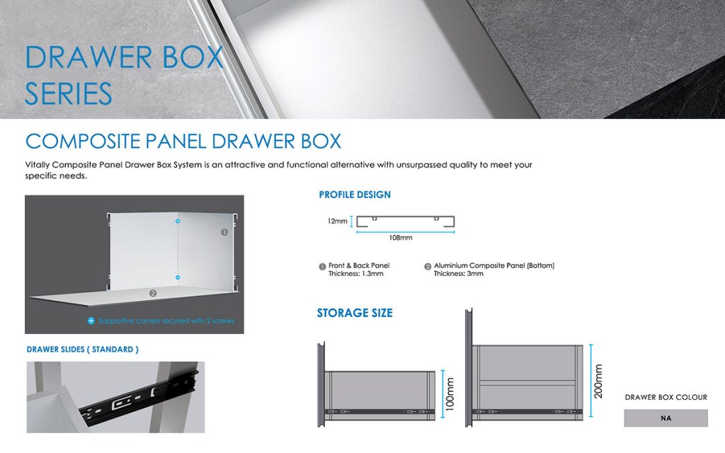 Semi Aluminium Drawer Series System - Vitally Sdn Bhd