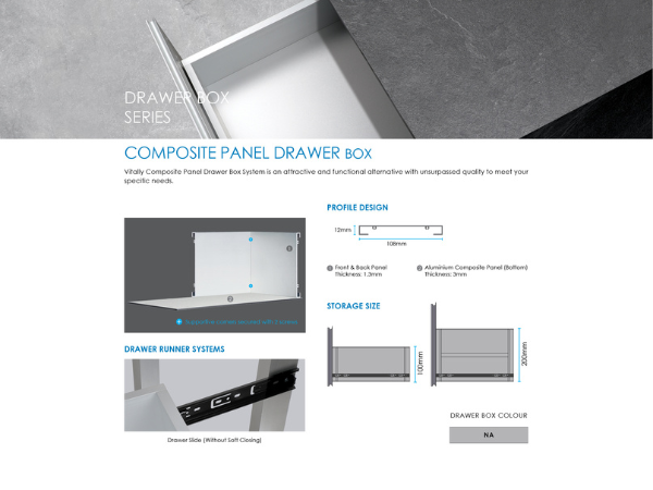 Semi Aluminium Drawer Series System - Vitally Sdn Bhd
